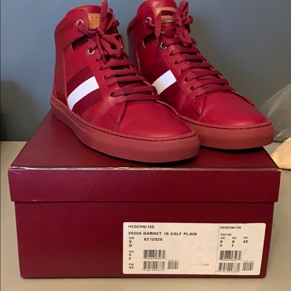 Bally | Shoes | Bally Red High Top Sneaker | Poshmark